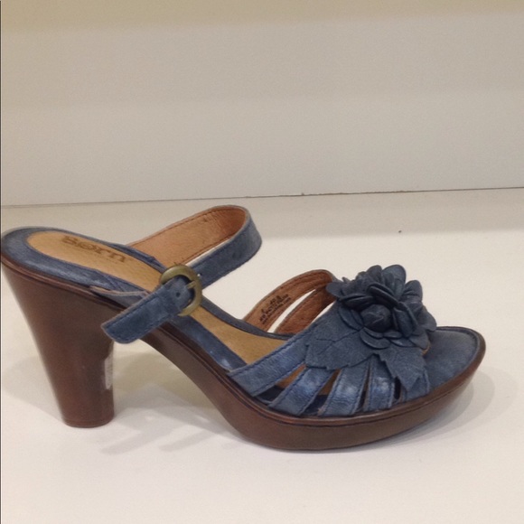Born | Shoes | Born Cornflower Blue Leather Sandal With Heel | Poshmark